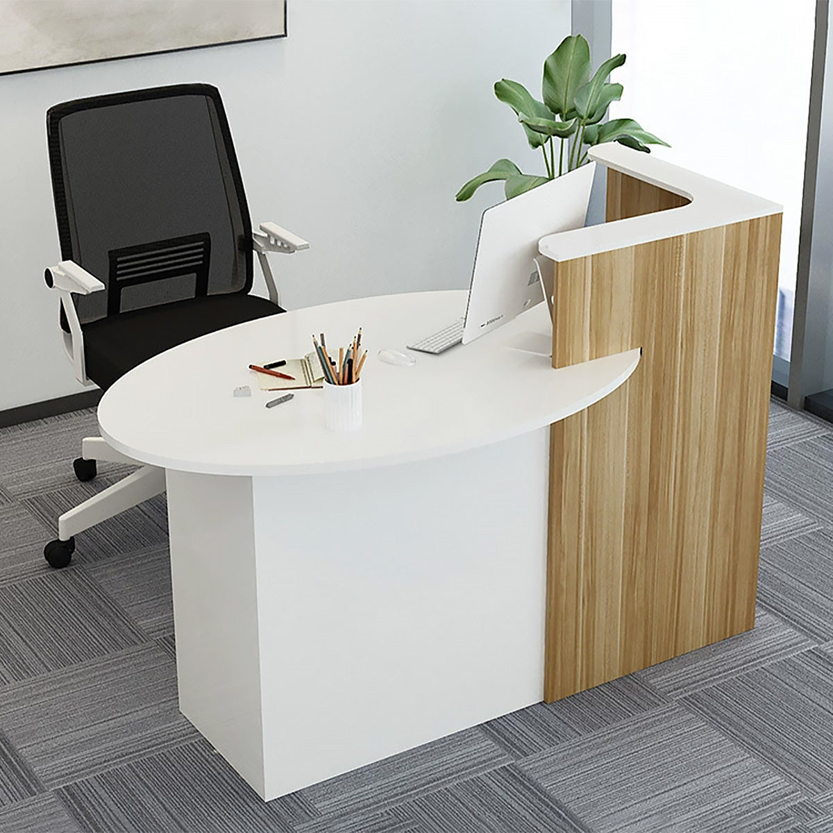 Customizable Luxury Durable Oval Small Reception Desk In Stock, Online, Suppliers - Kaguyasu