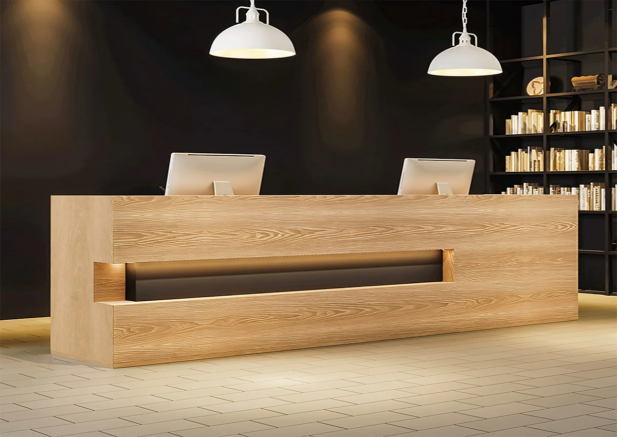 How to Build a Reclaimed Wood Reception Desk?- Kaguyasu
