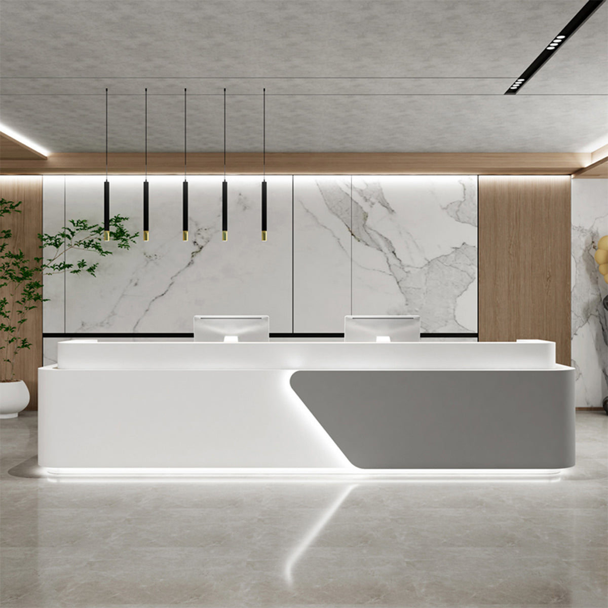 Customizable Luxury Durable Color-Blocked Reception Desk In Stock ...