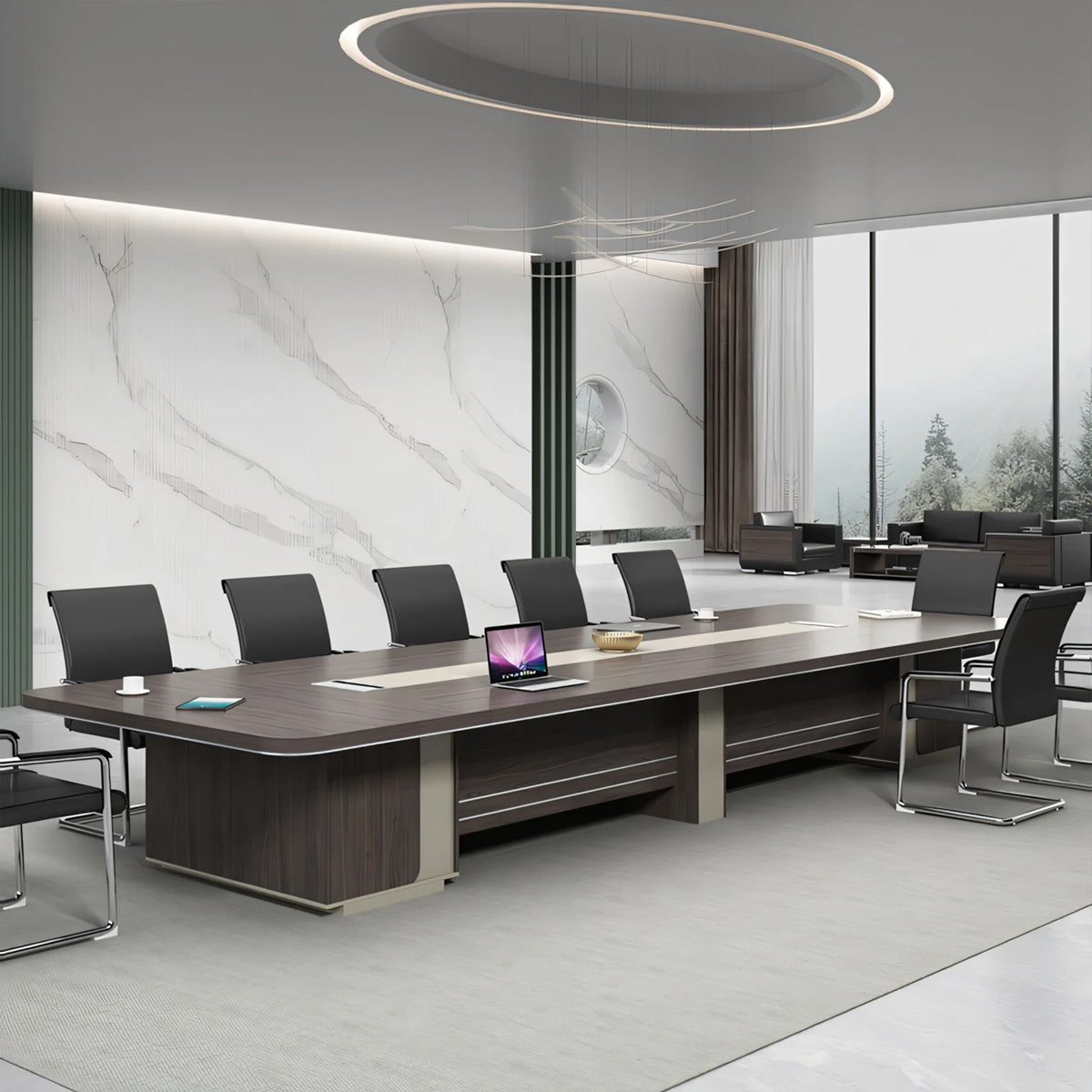 Contemporary Minimalist Long Conference Table for Meetings and Trainin