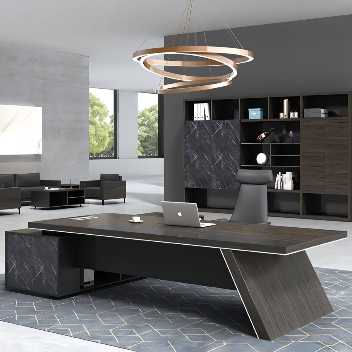 Customizable Luxury Durable Executive Desk With Marble Pattern In Stock ...