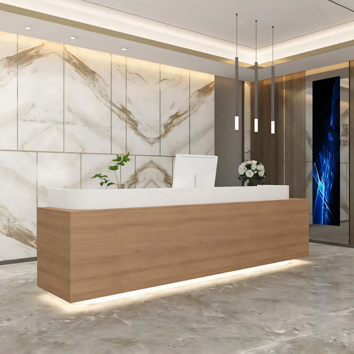 Customizable Luxury Durable Front Desk with Cable Management In Stock ...