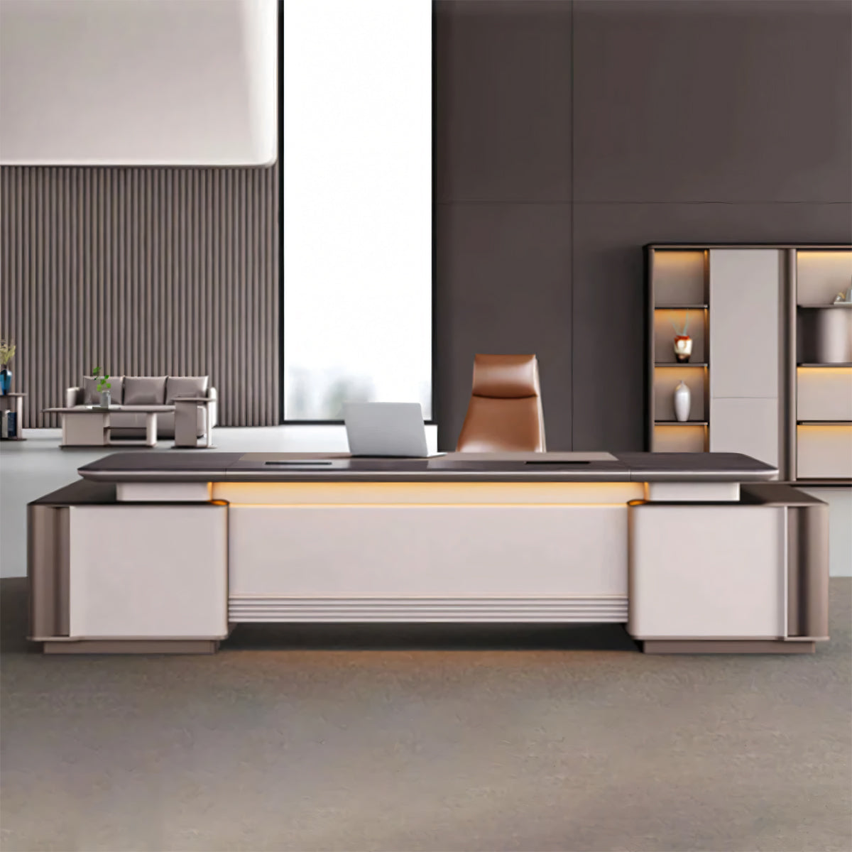 Customizable Luxury Durable Executive Desk With Desktop Power Outlet In ...