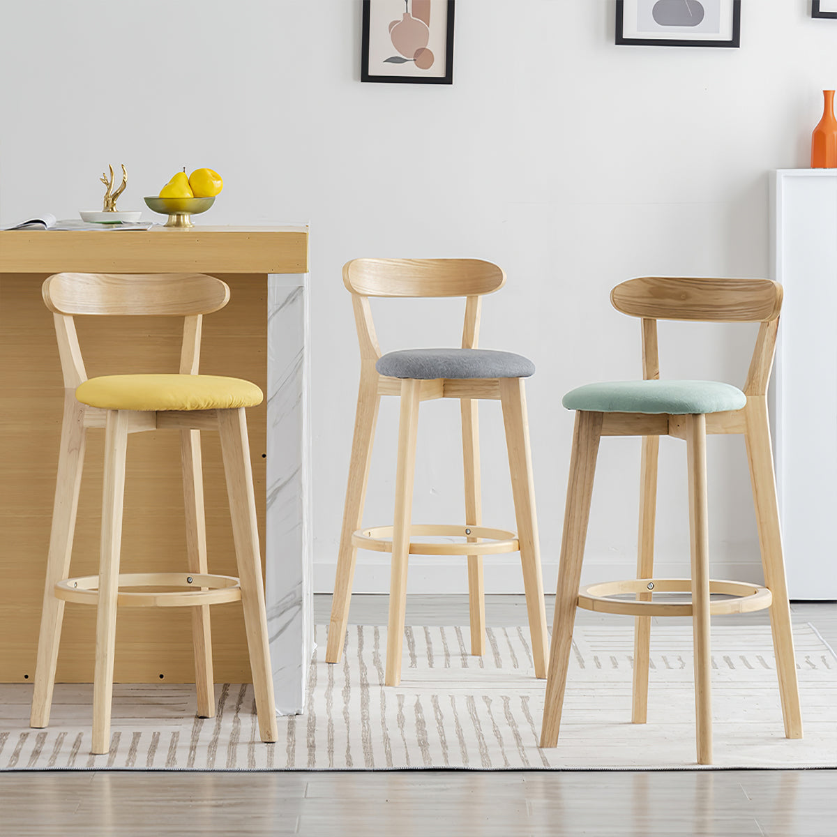 Stylish Solid Wood Home Bar Stool with Backrest Design CZYZ-2030（Sale