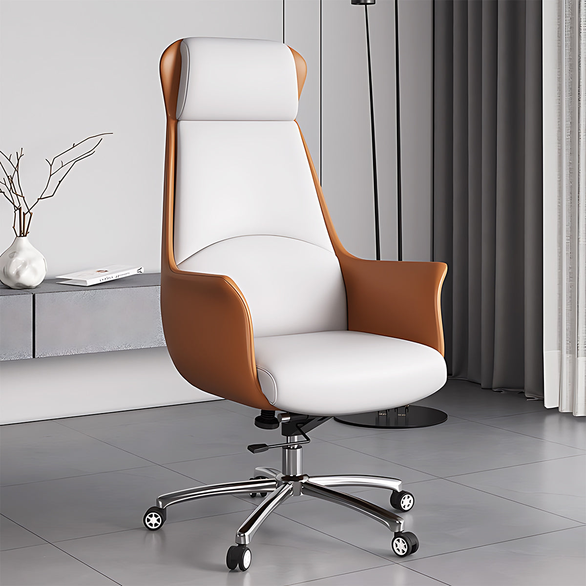 Ergonomic Office Chair with Lumbar Support, Portable & Swivel for Exec