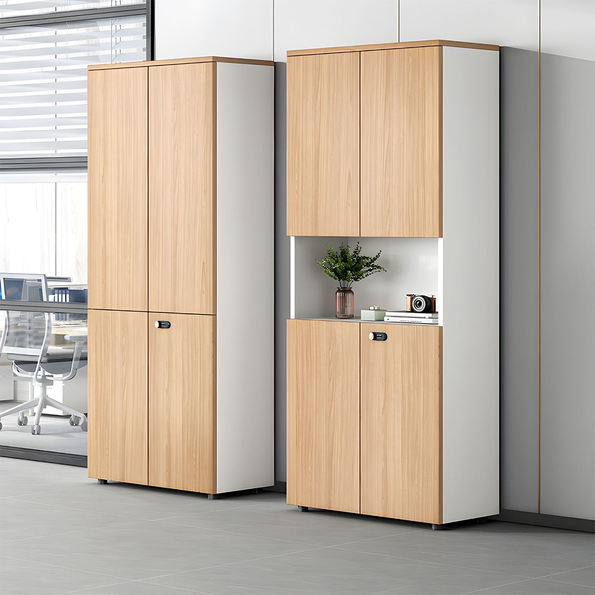 Sleek Durable Lockable Floor-Standing Office Filing Cabinet With Adjus