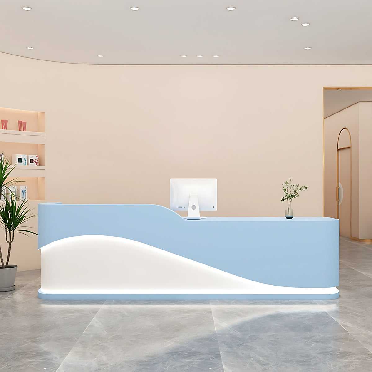 Customizable Luxury Durable Arc-Edge Straight Reception Desk In Stock ...