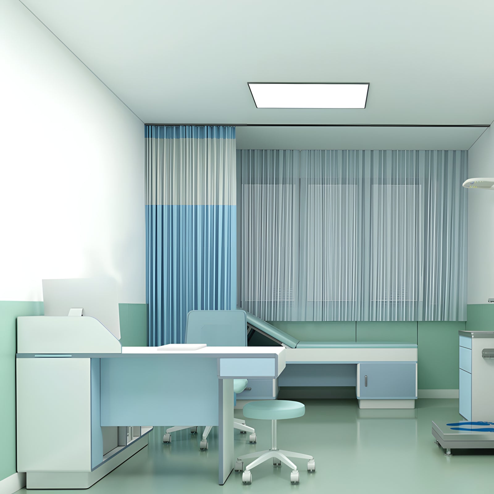 Advanced Antibacterial Medical Consultation Desk With Storage Drawers