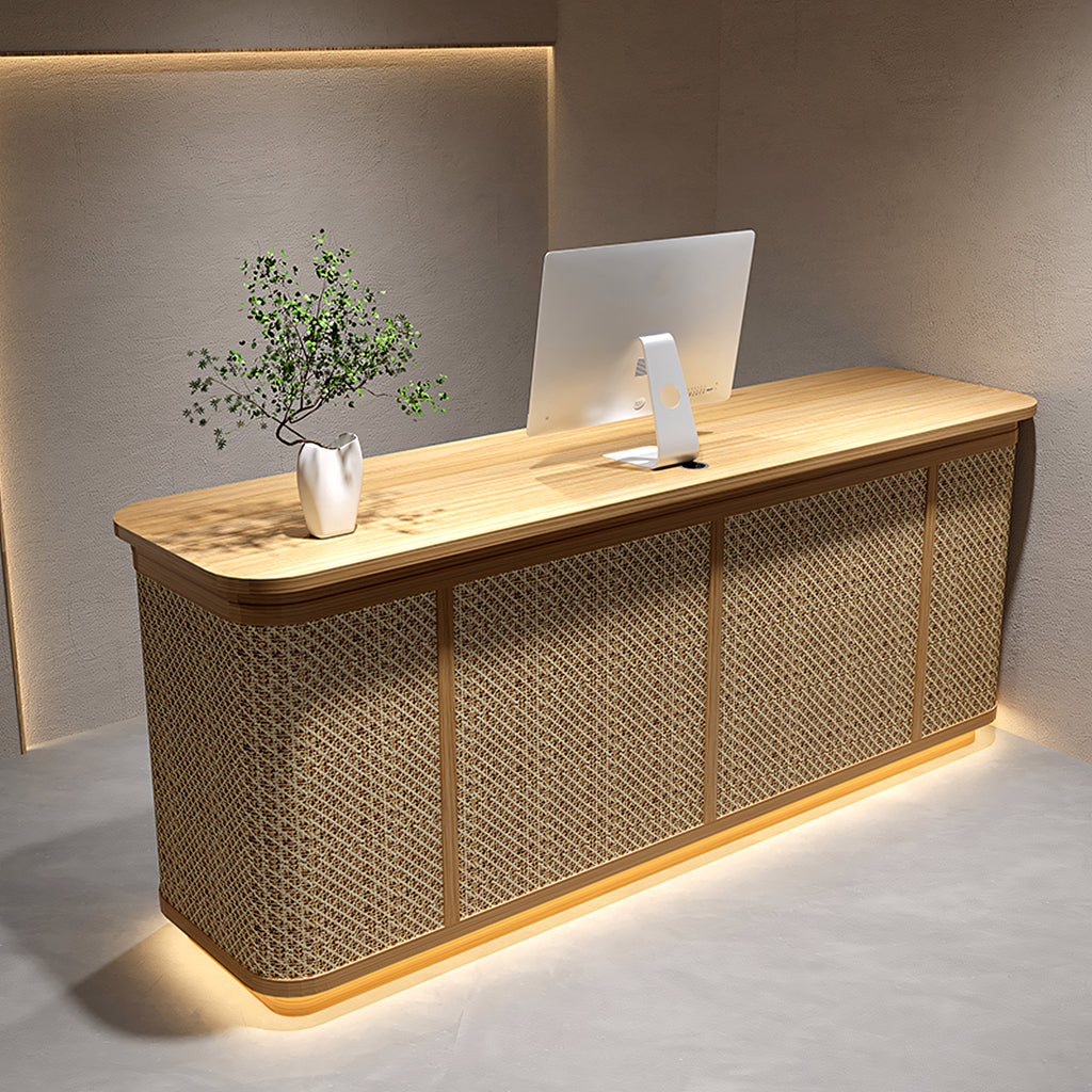 Customizable Luxury Durable Rattan Reception Desk In Stock, Online ...